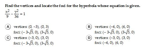 Solved Find the vertices and locate the foci for the | Chegg.com
