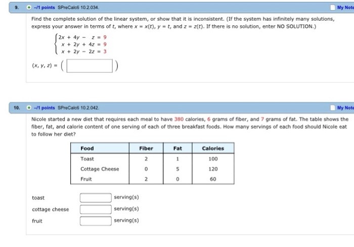 Solved Find the complete solution of the linear system, or | Chegg.com