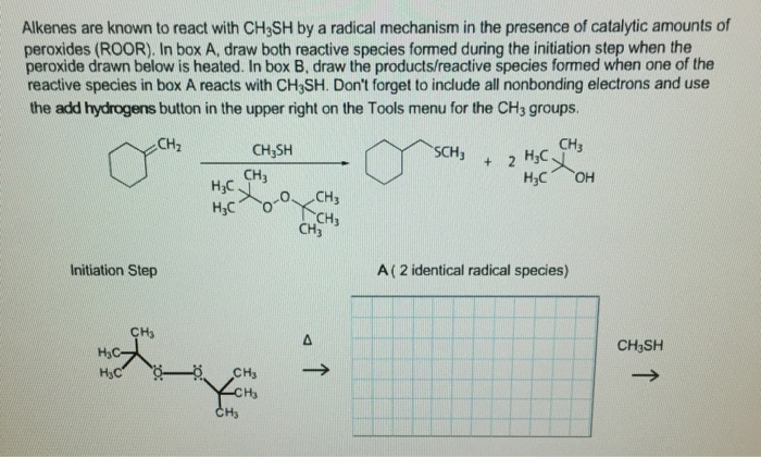 Solved Alkenes are known to react with CH3SH by a radical | Chegg.com