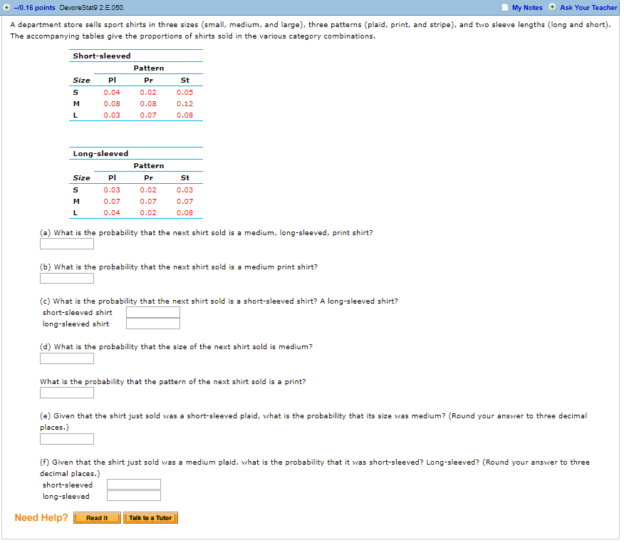Solved 0 16 Points Devorestat9 2 E 050 My Notes Ask Your