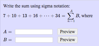 Solved Write the sum using sigma notation: 7 + 10 + 13 + 16 | Chegg.com