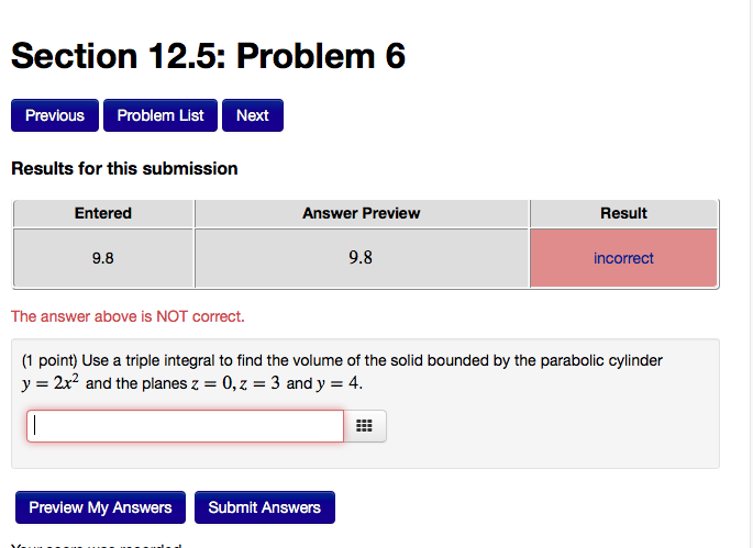 Solved Section 12.5: Problem 6 Previous Problem List Next | Chegg.com