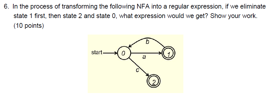 Solved In the process of transforming the following NFA into | Chegg.com
