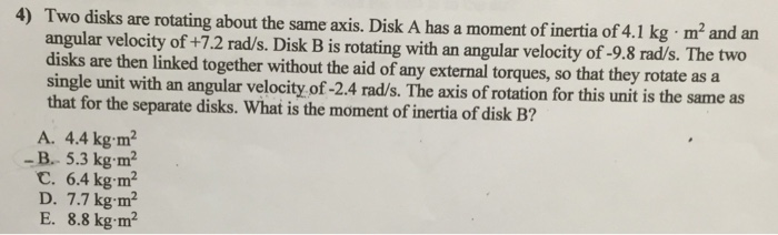 Solved Two Disks Are Rotating About The Same Axis Disk A 