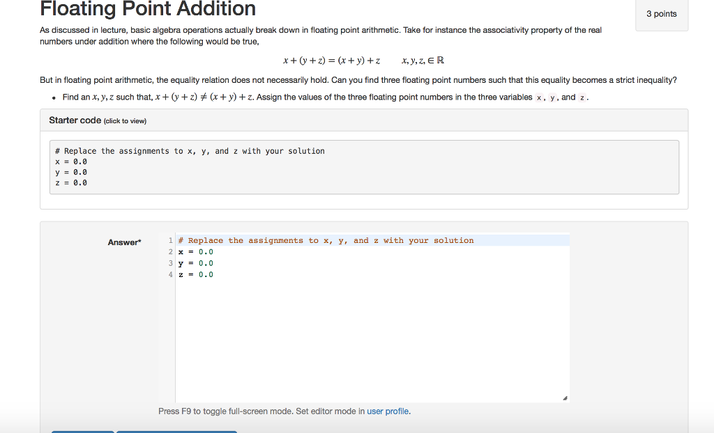 Solved Floating Point Addition 3 points As discussed in | Chegg.com