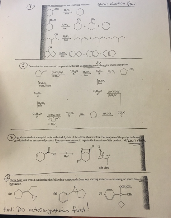 Solved Determine the structure of compounds A through G, | Chegg.com