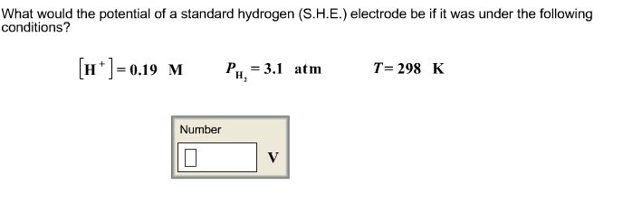 Solved What would the potential of a standard hydrogen | Chegg.com