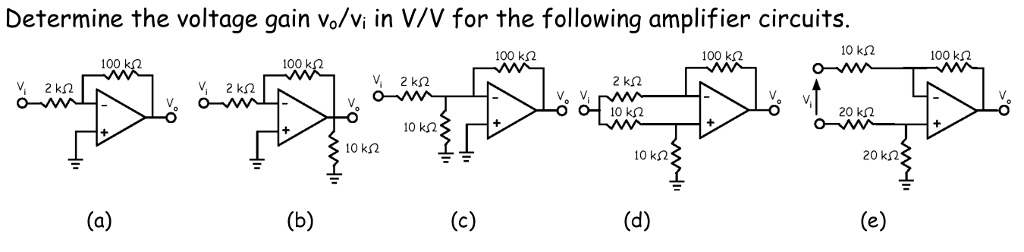 Solved Determine the voltage gain V_o/V_i in V/V for the | Chegg.com