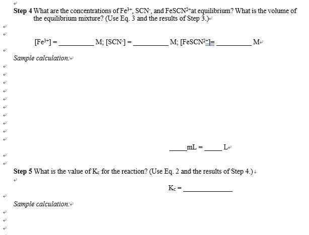 Solved A student mixes 5.0 mL 2.00 x 10-3 M Fe(NOs)3 with | Chegg.com