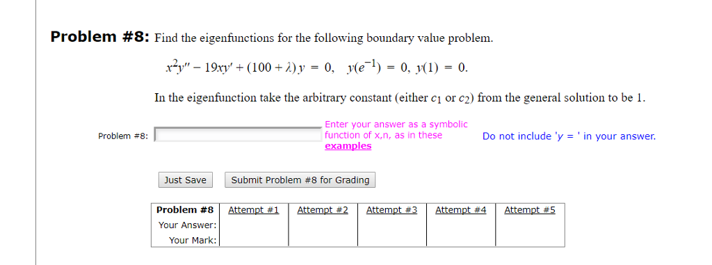 Solved Problem #8: Find the eigenfunctions for the following | Chegg.com Solved Problem #8: Find the eigenfunctions for the following | Chegg.com