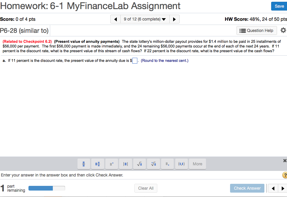 Solved Homework 6 1 Myfinancelab Assignment Save Score 0