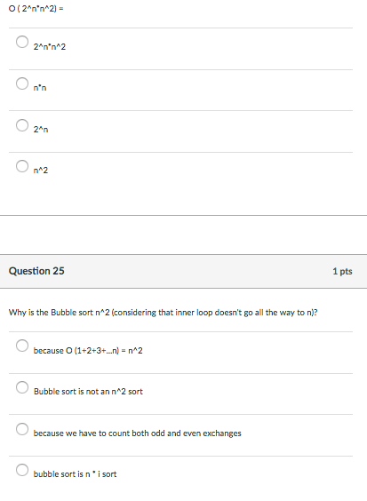 Solved What is the big-O for this algorithm? for 1 to n for | Chegg.com