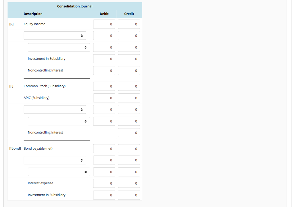 QUESTION 1 Consolidation worksheet for gain on | Chegg.com