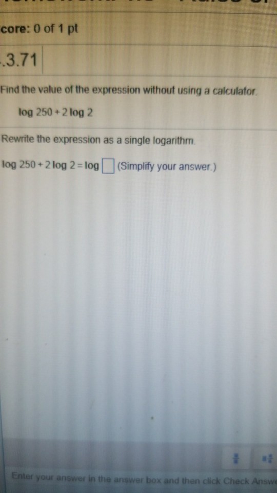 Solved core: 0 of 1 pt 3.71 Find the value of the expression | Chegg.com