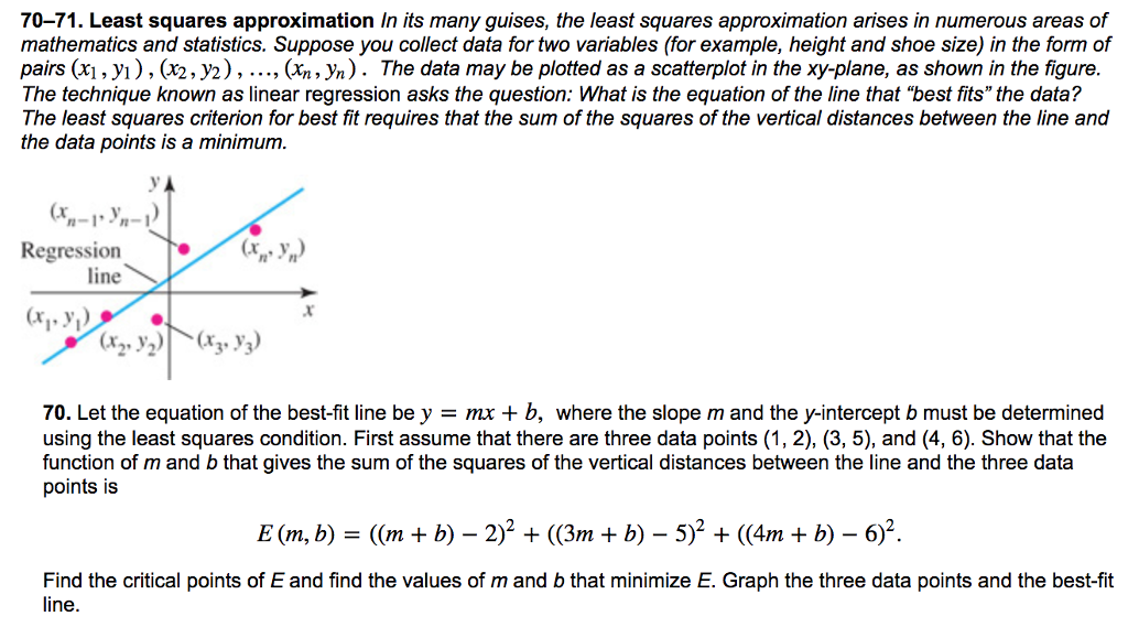 Solved 70-71. Least squares approximation In its many | Chegg.com