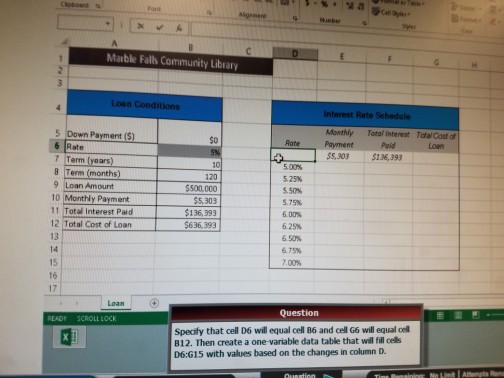 Solved Specify that cell D6 will equal cell B6 and cell G6 | Chegg.com