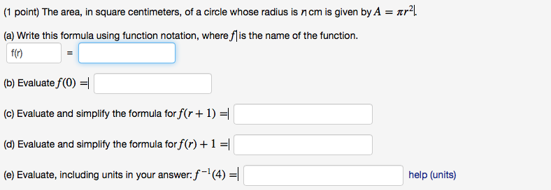 Solved The area, in square centimeters, of a circle whose | Chegg.com