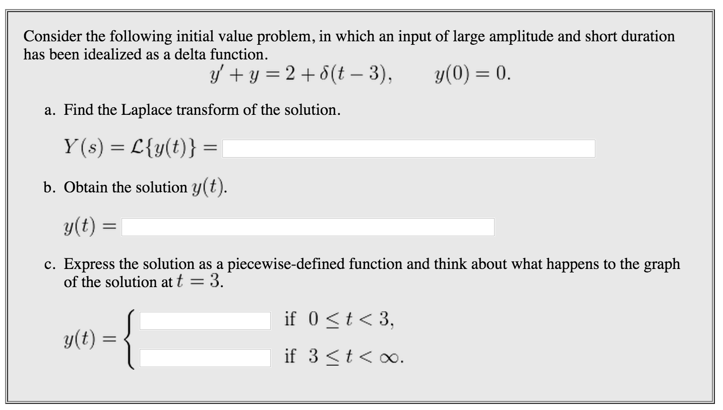 Solved Consider the following initial value problem, in | Chegg.com