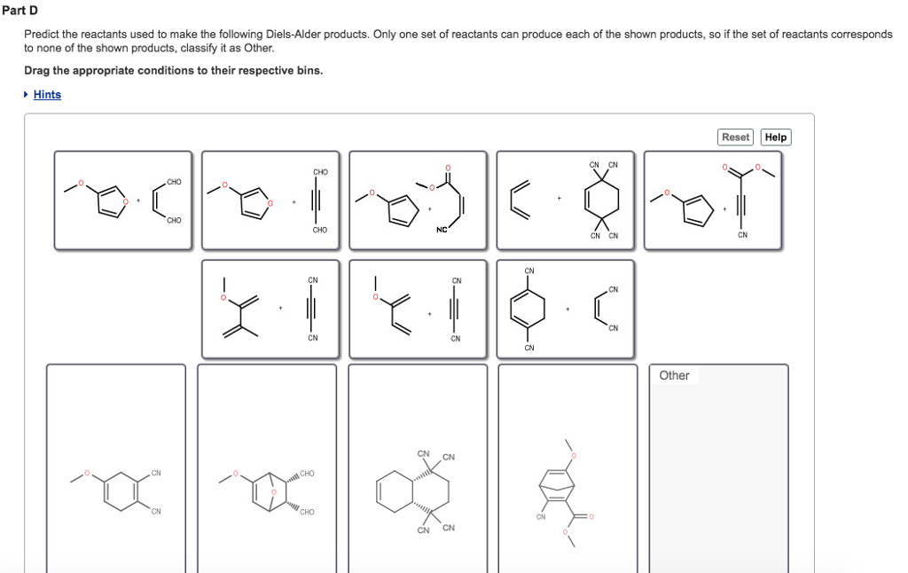 Solved Part D Predict the reactants used to make the | Chegg.com