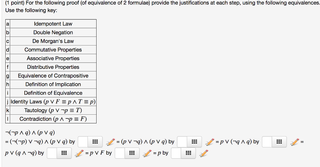 Solved For the following proof (of equivalence of 2 | Chegg.com
