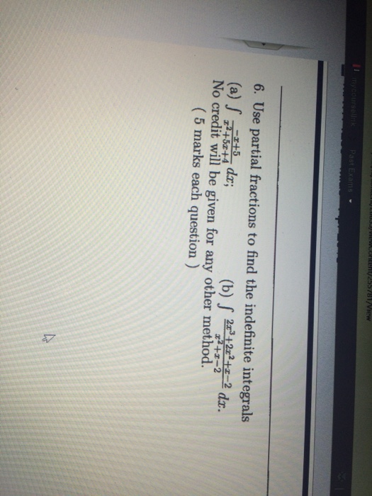 Solved Use partial fractions to find the indefinite | Chegg.com