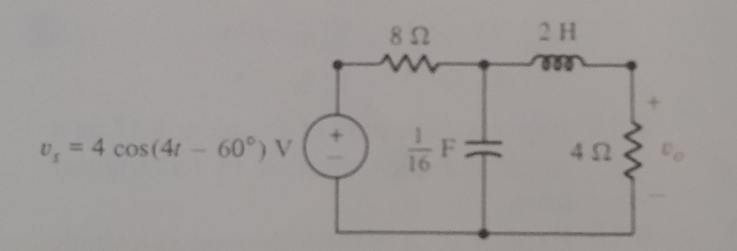 Solved For the given circuit, find Vo(t) by first replacing | Chegg.com