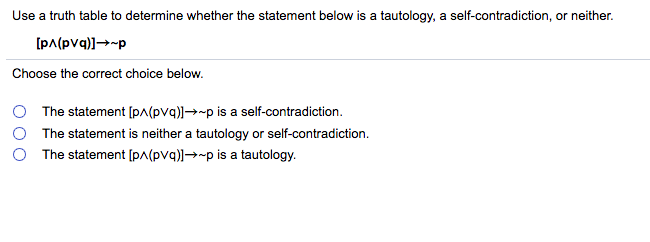 Solved Use a truth table to determine whether the statement | Chegg.com