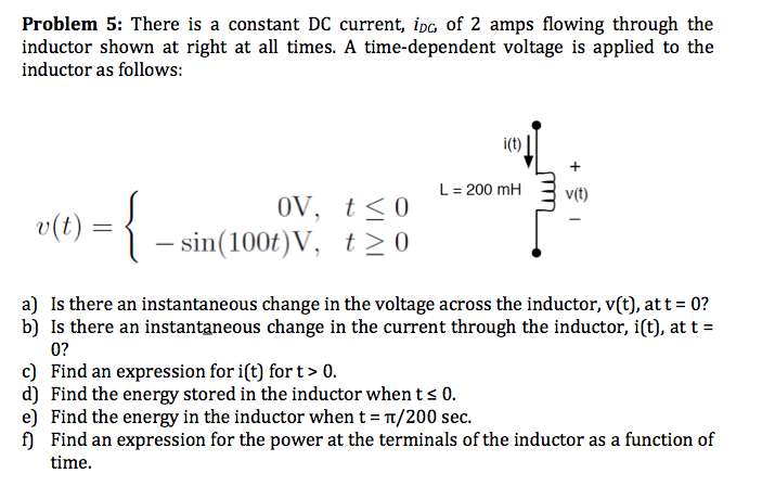 Solved There is a constant DC current, iDC, of 2 amps | Chegg.com