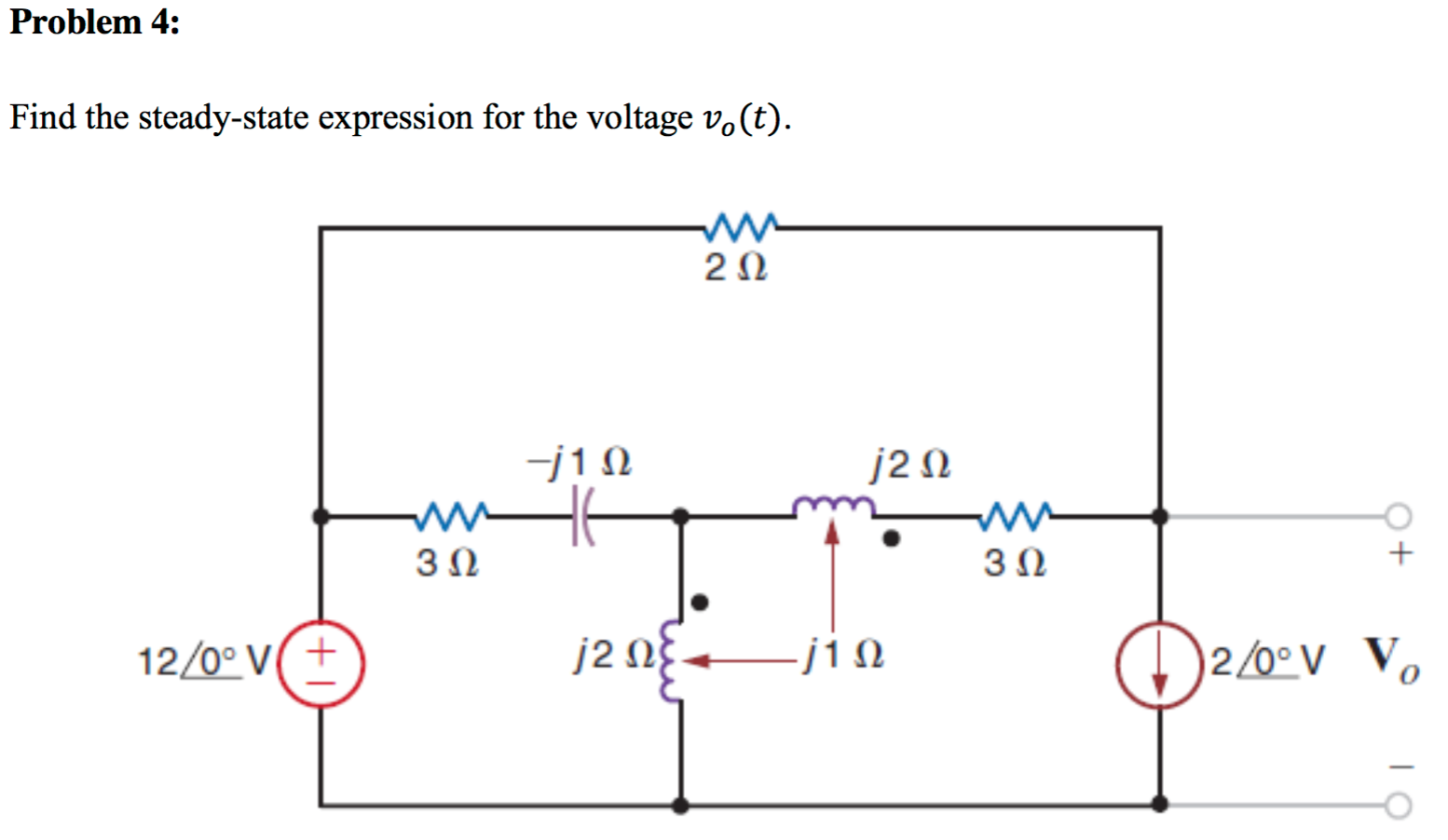 Solved Find the steady-state expression for the voltage | Chegg.com