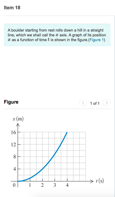 Solved Item 18 A boulder starting from rest rolls down a | Chegg.com