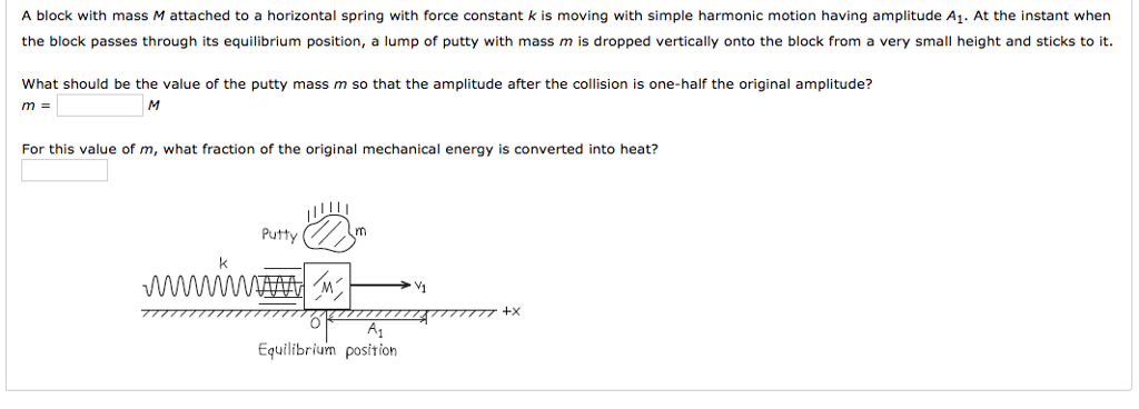 Solved A block with mass M attached to a horizontal spring | Chegg.com
