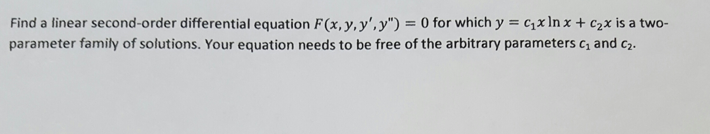 Solved Find a linear second-order differential equation F(x, | Chegg.com