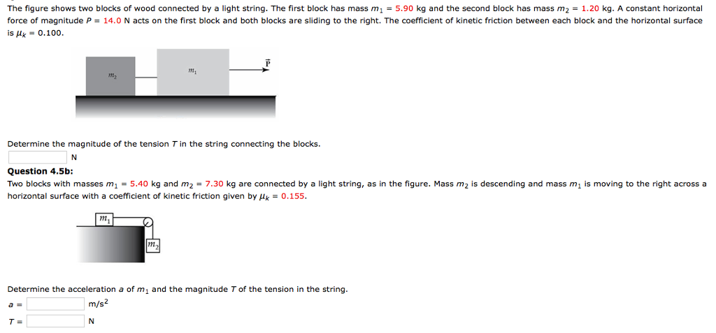 Solved The figure shows two blocks of wood connected by a | Chegg.com