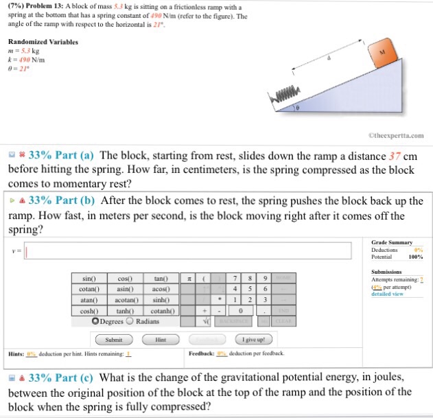 Solved A block of mass f 5.3kg is sitting on a functionless | Chegg.com