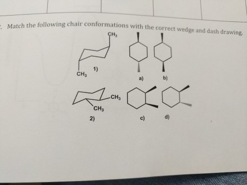 Solved Match the following chair conformations with the | Chegg.com