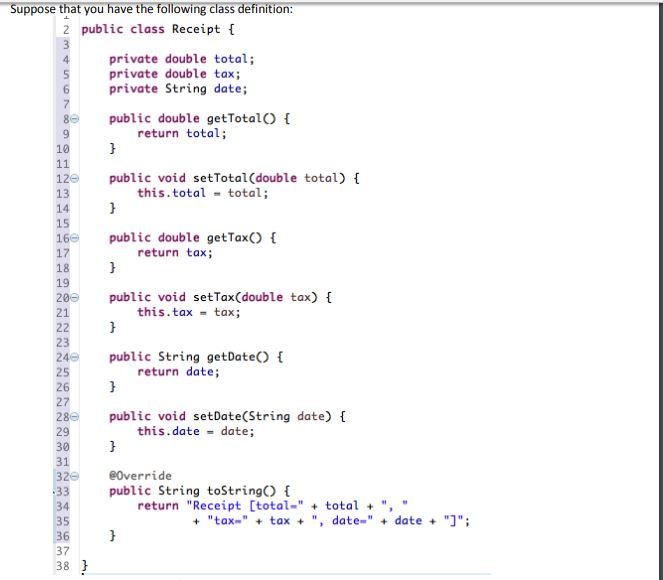 Solved Suppose that you have the following class definition | Chegg.com