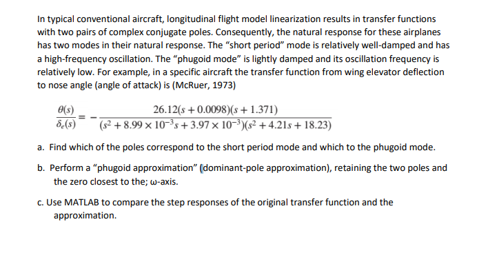 Solved In typical conventional aircraft, longitudinal flight | Chegg.com