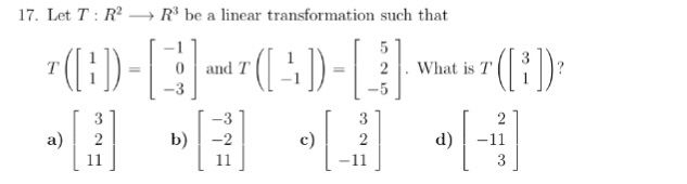 Solved Let T: R^2 rightarrow be a linear transformation such | Chegg.com