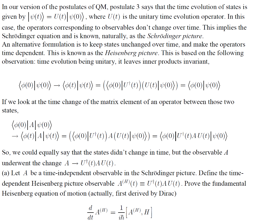 Solved In our version of the postulates of QM, postulate 3 | Chegg.com