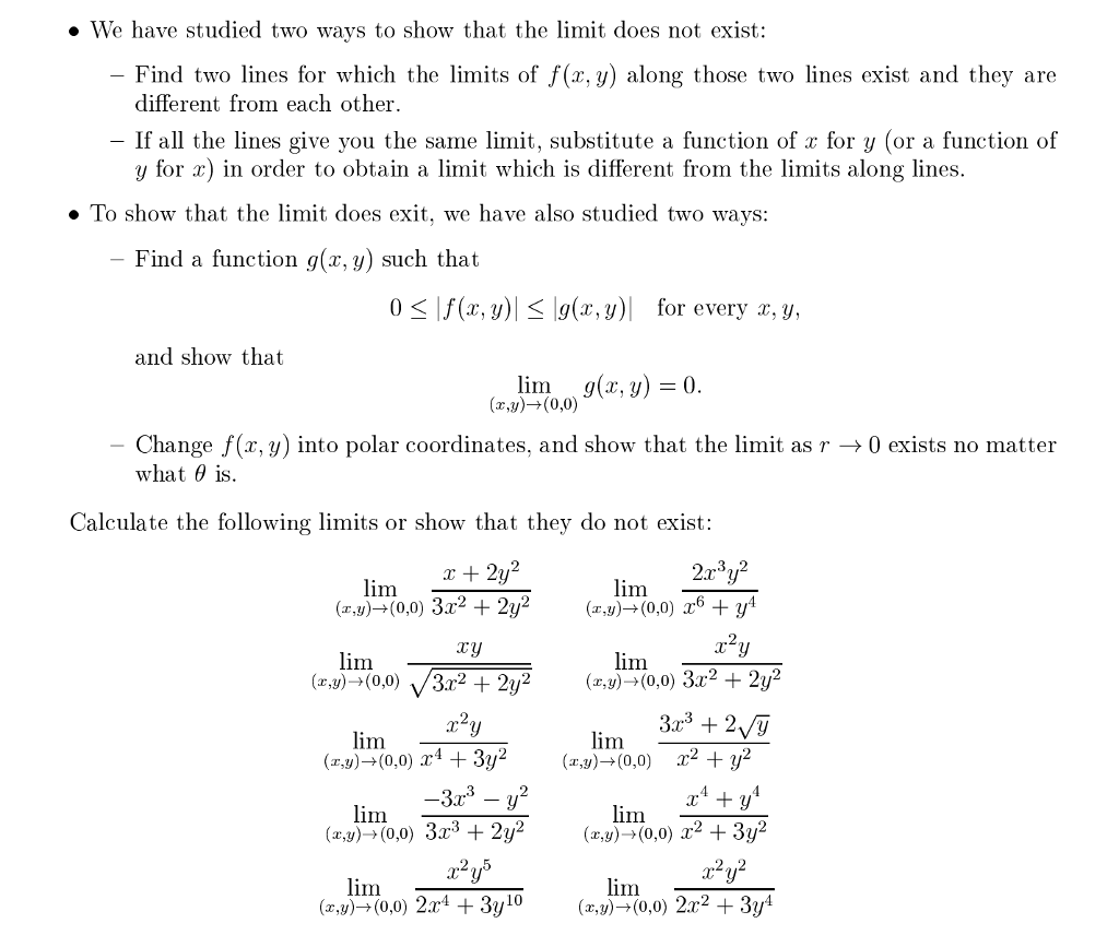 Solved » We have studied two ways to show that the limit | Chegg.com