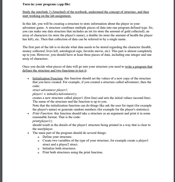 Solved Turn in: your program (cpp file) nterlu understand th | Chegg.com