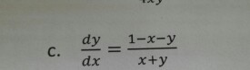 Solved dy/dx = 1-x-y/x+y | Chegg.com