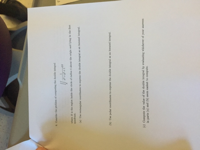 Solved Consider the problem of computing the double integral | Chegg.com