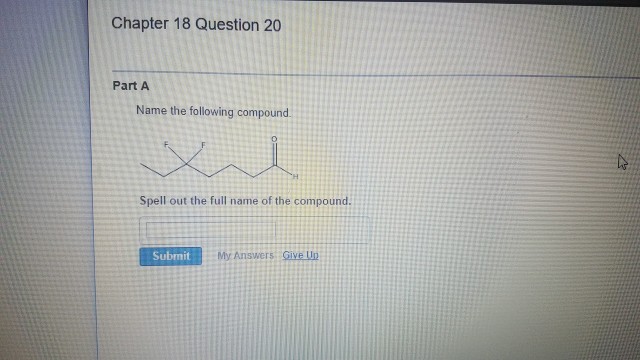 Solved Part A Name The Following Compound Name Of The Chegg