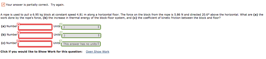 Solved Your answer is partially correct. Try again. A rope | Chegg.com