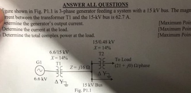Solved Figure shown in Fig. P1.1 is 3-phase generator | Chegg.com