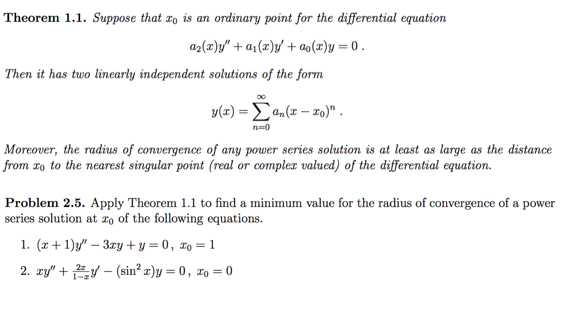 Solved Suppose that x_0 is an ordinary point for the | Chegg.com