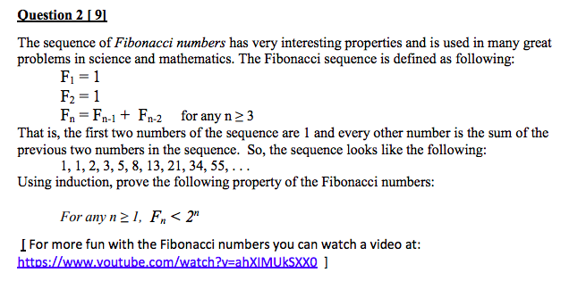 Solved uestion The sequence of Fibonacci numbers has very | Chegg.com