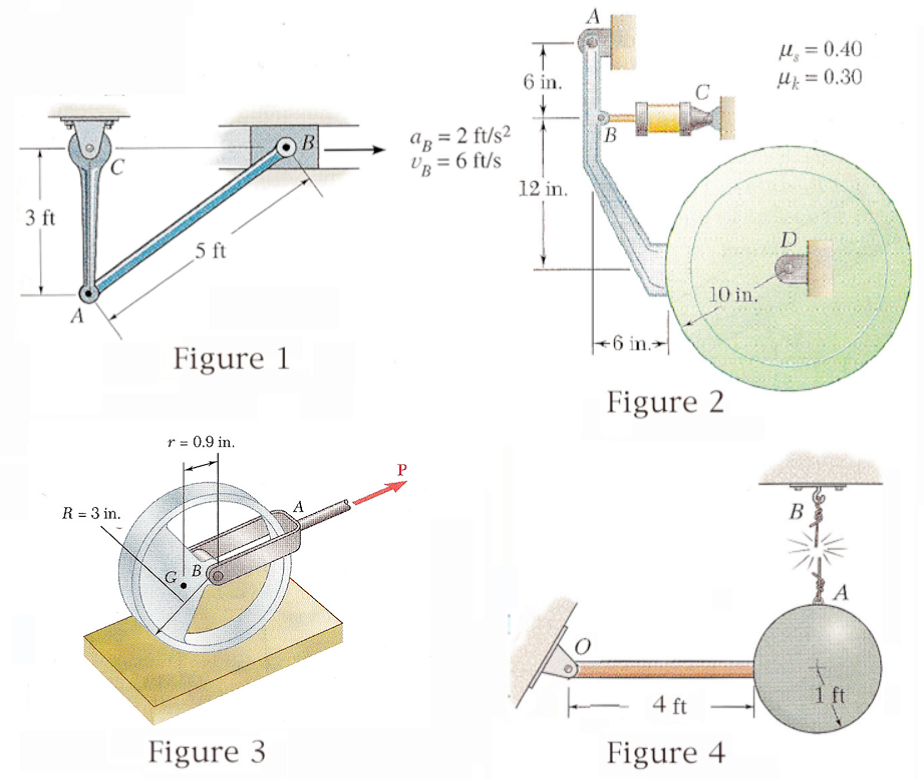 Solved (Kinematics only!) At the instant shown in Figure 1, | Chegg.com