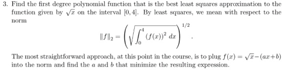 Solved Find the first degree polynomial function that is the | Chegg.com